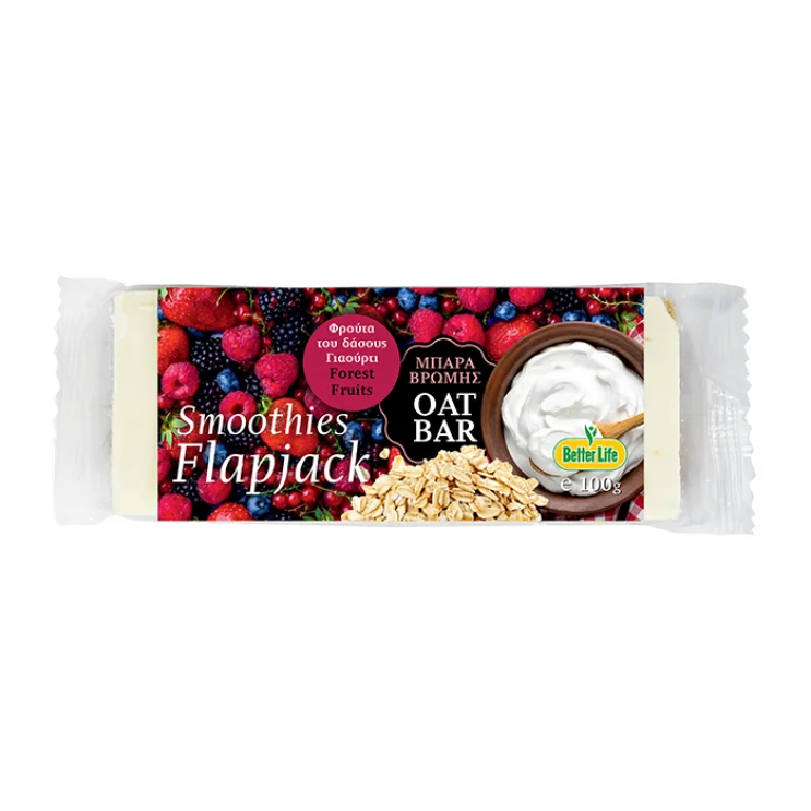 ΜΠΑΡΑ ΒΡΩΜΗΣ ΦΡΟΥΤΑ ΤΟΥ ΔΑΣΟΥΣ-ΓΙΑΟΥΡΤΙ SMOOTHIES FLAPJACK 100g