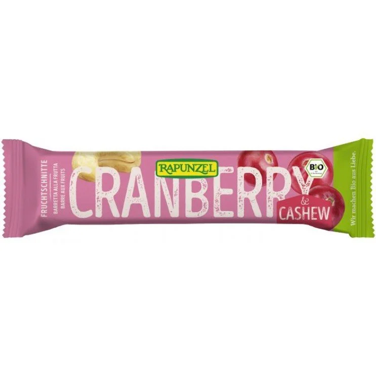 Fruit bar Cranberry - Cashew Rapunzel 40gr ΒΙΟ | ΒΙΟ-ΥΓΕΙΑ