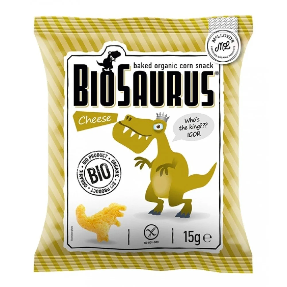 ORGANIC DINOSAUR SNACK WITH CHEESE GLUTEN FREE BIOSAURUS 15g | ΒΙΟ-ΥΓΕΙΑ