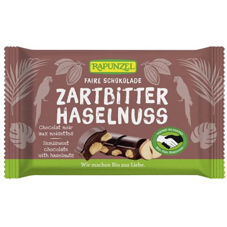 ΣΟΚΟΛΑΤΑ ΜΑΥΡΗ ΜΕ ΦΟΥΝΤΟΥΚΙΑ ΤΕΤΡΑΓΩΝΗ VEGAN Rapunzel ΒΙΟ 100g