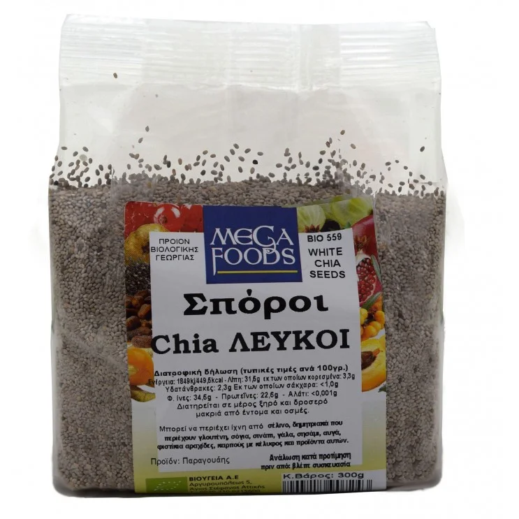 ΣΠΟΡΟΙ CHIA ΛΕΥΚΟΙ ΒΙΟ 300g