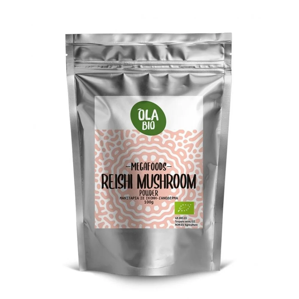 ΜΑΝΙΤΑΡΙΑ ΓΑΝΟΔΕΡΜΑ (REISHI) ΣΕ ΣΚΟΝΗ ΒΙΟ 100g - ΒΙΟ169 (OLA-BIO ...