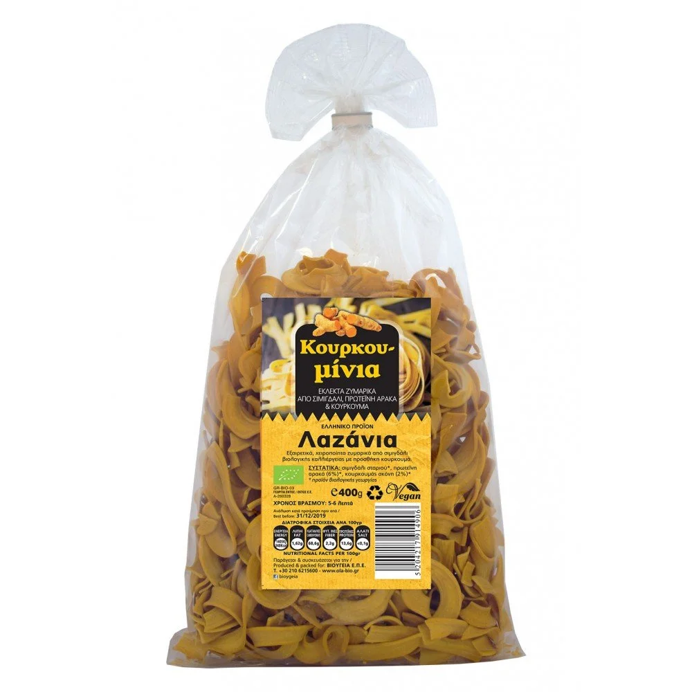 ΛΑΖΑΝΙΑ ΜΕ ΚΟΥΡΚΟΥΜΑ ΚΑΙ ΠΡΩΤΕΙΝΗ ΑΡΑΚΑ ΒΙΟ 400gr | ΒΙΟ-ΥΓΕΙΑ